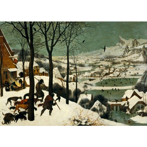 Плакат, постер на холсте The Hunters in the Snow (1565)/Охотники на снегу. Размер 30 на 42 см