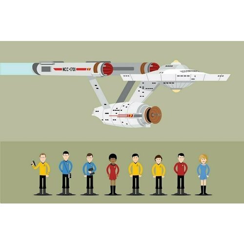 Плакат, постер на бумаге Звездный путь (Star Trek), Марк Дэниелс, Джозеф Пивни, Винсент МакЭвити. Размер 42 х 60 см