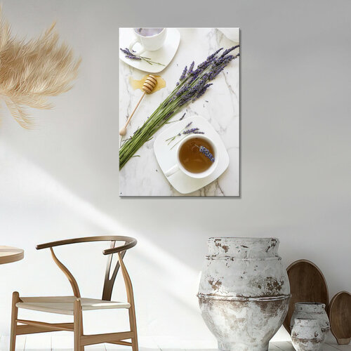 Картина/Картина на холсте для интерьера/Картина на стену/Картина для кухни/ - Лаванда чай мед 40х60