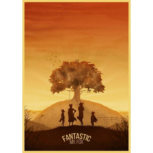 Плакат, постер на холсте Бесподобный мистер Фокс (Fantastic Mr. Fox, 2009г). Размер 42 х 60 см