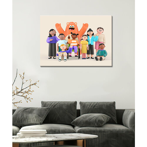 Картина/Картина на холсте для интерьера/Картина на стену/Картина для кухни/ - 3D иллюстрация людей (7) 30х40