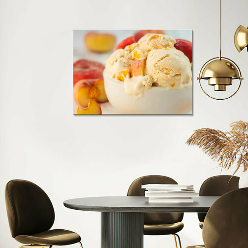 Картина/Картина на холсте для интерьера/Картина на стену/Картина для кухни/ - персиковое мороженое 20х30