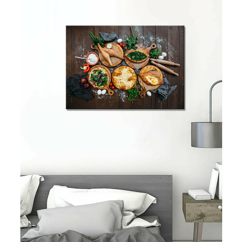 Картина/Картина на холсте для интерьера/Картина на стену/Картина для кухни/ - блюда грузинской кухни 50х70