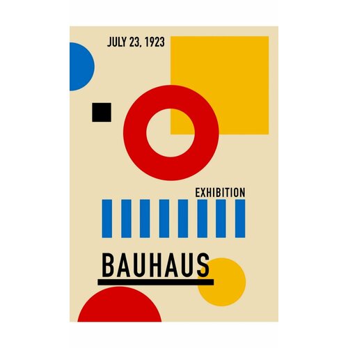 Плакат, постер на бумаге баухаус-выставочный 1923 года. Размер 21 х 30 см