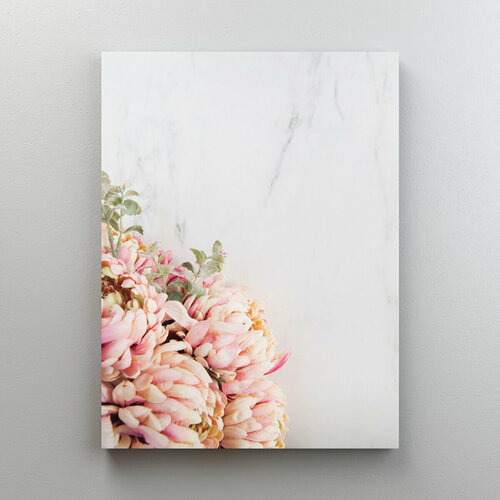 Интерьерная картина на холсте "Нежный розовый букет" растения, размер 45x60 см