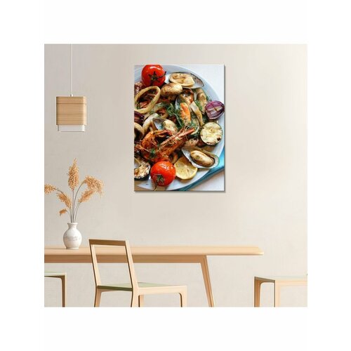 Картина на холсте с подрамником Аппетитные морепродукты 13 60х80