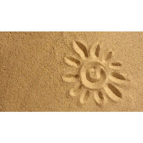 Картина на холсте 60x110 Альянс Лес "Песок солнце позитив рисунок" на подрамнике / интерьер/ декор