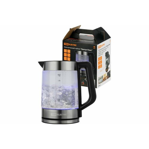 Электрический чайник TDM Нептун Плюс, стекло, съемная крышка, 1.8 л, 1800 Вт, стальной SQ4001-0011