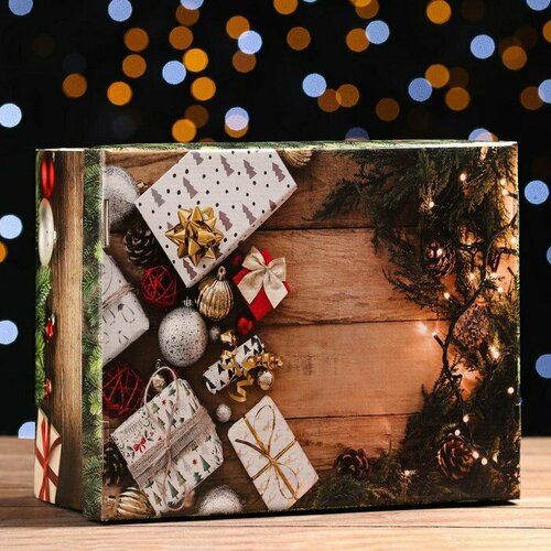 Складная коробка "Желанные подарки", 31,2 х 25,6 х 16,1 см микс (комплект из 7 шт)