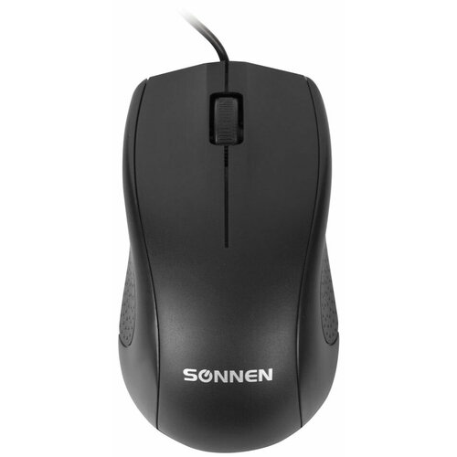 Мышь проводная Sonnen М-201 USB 1000dpi 2 кнопки+колесо-кнопка оптическая черная х2шт