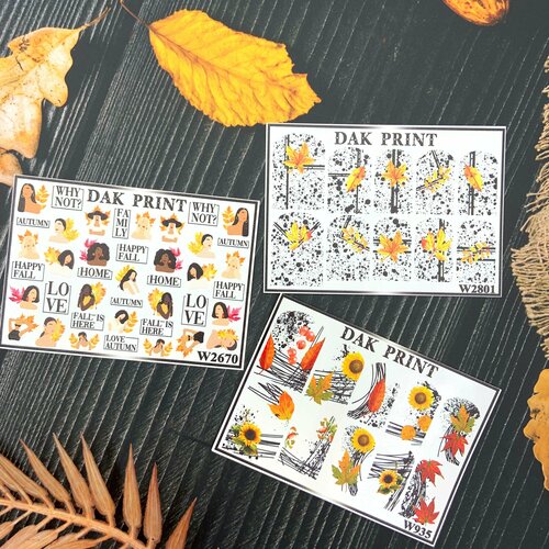 Набор слайдеров Dak Print "Осень" для создания эффектного маникюра без лишних усилий