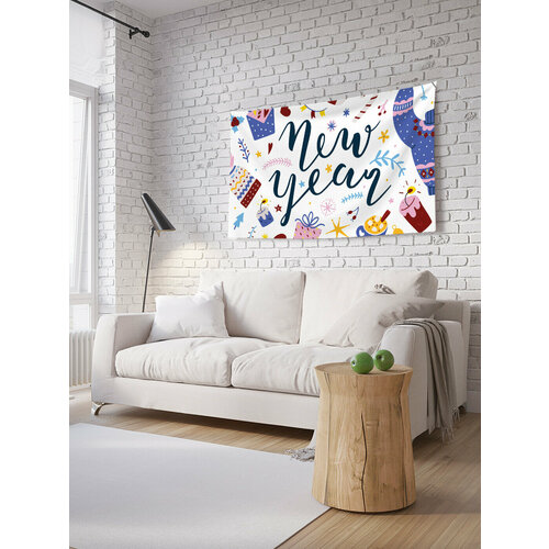 Горизонтальное фотопанно на стену JoyArty "С Новым Годом", из ткани, 100х150 см
