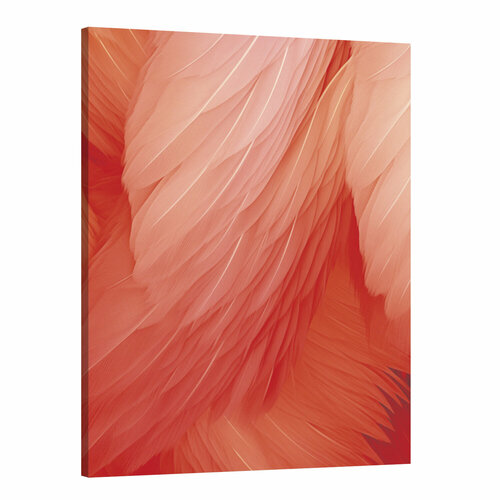 Интерьерная картина 50х70 "Пылающие перья фламинго"