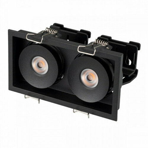 Встраиваемый карданный светильник CL-SIMPLE-S148x80-2x9W Warm3000 (BK, 45 deg)