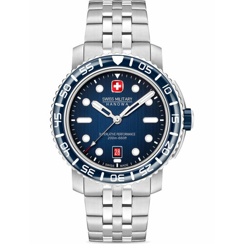 Наручные часы Swiss Military Hanowa Aqua SMWGH0001703, серебряный, синий