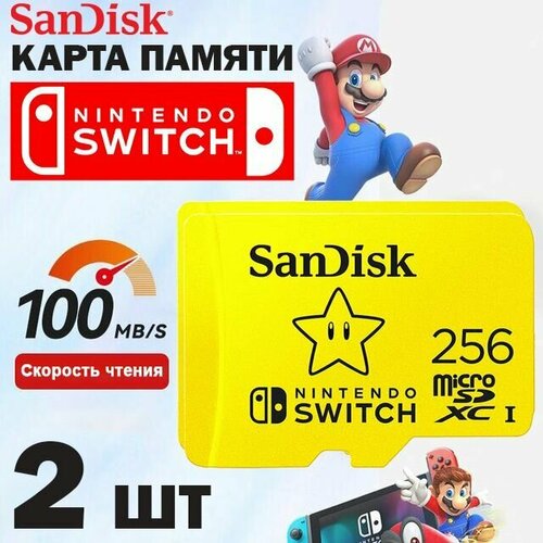 Карта памяти SanDisk UHS-I microSDXC for Nintendo Switch 256GB 2 шт.