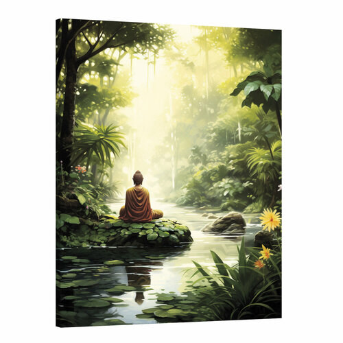 Интерьерная картина 50х70 "Будда: источник вдохновения и покоя"