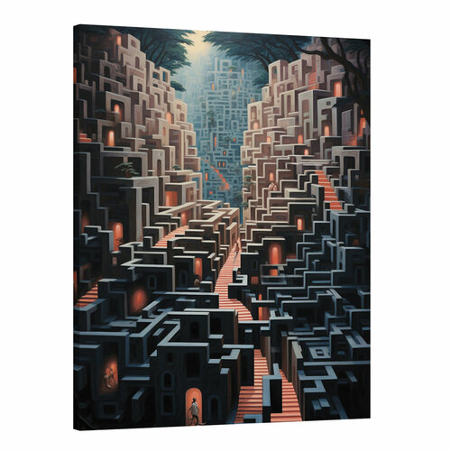 Интерьерная картина 50х70 "Городской лабиринт"