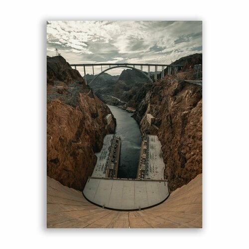 Постер, плакат на бумаге / Природа США - Плотина Гувера / Размер 40 x 53 см