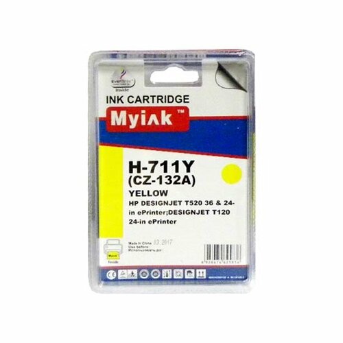 Картридж для (HP 711) HP Designjet T120/520 CZ132A Yellow (26ml, Dye) MyInk