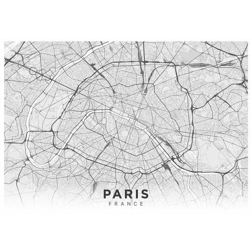 Плакат, постер на бумаге Черно-белый Париж. Размер 30 х 42 см