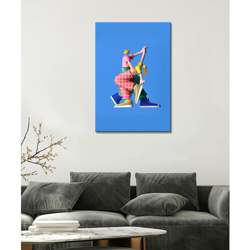 Картина/Картина на холсте для интерьера/Картина на стену/Картина для кухни/ - 3D иллюстрация людей (23) 50х70