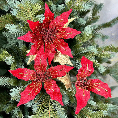 Christmas Deluxe Пуансеттия на стебле Annese Marsala 72 см 86733