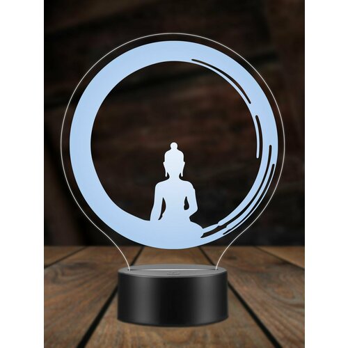 Ночник Энсо Будда, Буддизм, медитация, 3Д светильник