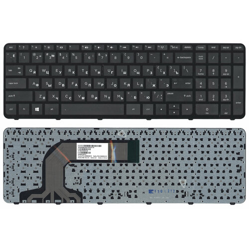Клавиатура для ноутбука HP 725365-251 черная с черной рамкой