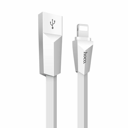 Кабель-переходник USB to Lightning HOCO X4i Zinc Alloy rhombus Lightning 2.4A, 1.2m (белый)