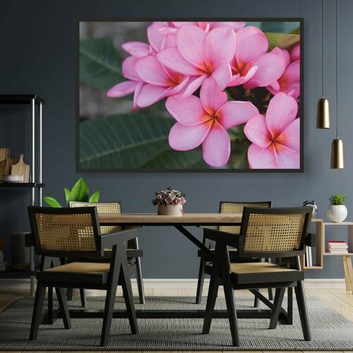 Постер для интерьера Розовые Цветы Плюмерии 90х60 см в тубусе ПолиЦентр