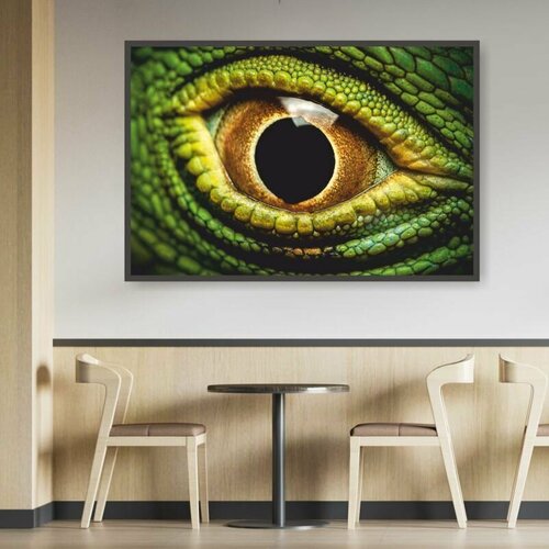 Постер Макро Зеленый Глаз Игуаны 70х50 см в тубусе ПолиЦентр