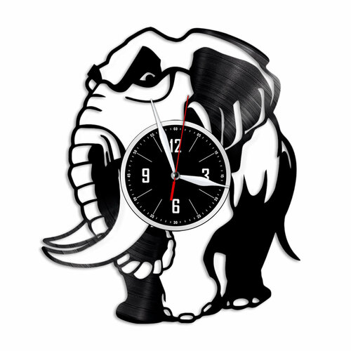 Слон - настенные часы из виниловой пластинки