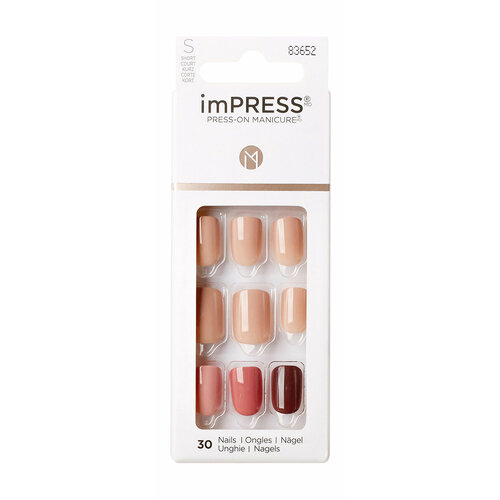 Твердый лак для ногтей короткой длины Kiss Impress Color Press-On Manicure False Nails