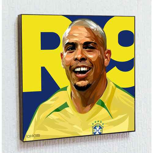 Картина постер Роналдо в стиле ПОП-АРТ в рамке с креплением / Плакат футбол / Top Poster