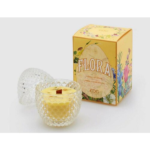 Ароматическая свеча в стакане флора: имбирь И тёплая ваниль, 12 см, EDG 613888-GW