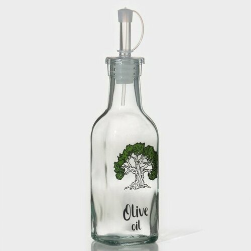 Бутылка стеклянная для соусов и масла Доляна «Дерево оливы», 200 мл, 5×20 см