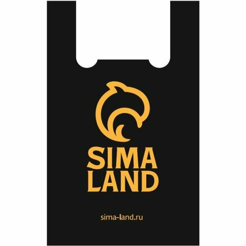 Пакет Sima land, полиэтиленовый майка, чeрный 30 х 55 см, 21 мкм 100 шт