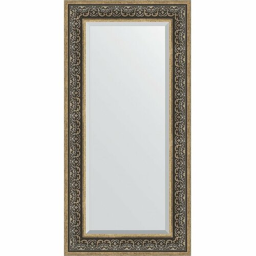 Зеркало Evoform Exclusive 119х59 BY 3501 с фацетом в багетной раме - Вензель серебряный 101 мм