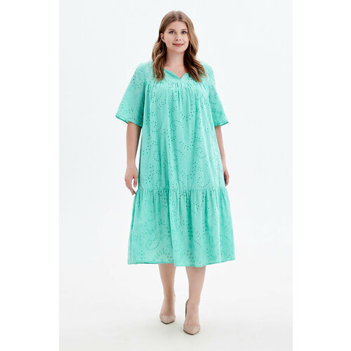 Платье Olsi, размер 56, зеленый