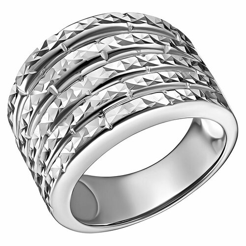 Перстень UVI, серебро, 925 проба, родирование, размер 18, серебряный