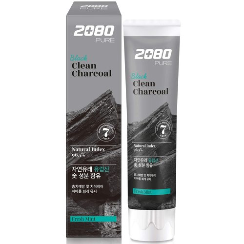 Aekyung Dental Clinic 2080 Pure Black Clean Charcoal Fresh Mint Зубная паста черная с активированным углем и мятным вкусом 120 гр