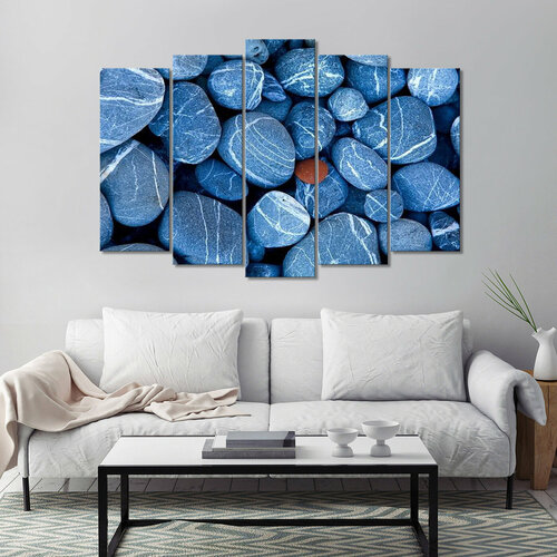 Модульная картина/Модульная картина на холсте/Модульная картина в подарок/ синие камушки/blue stones 150х100