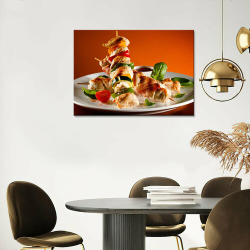 Картина/Картина на холсте для интерьера/Картина на стену/Картина для кухни/ - куриный шашлычок 60х80