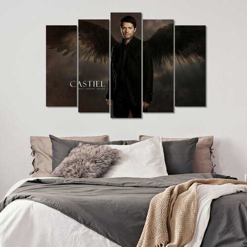 Модульная картина/Модульная картина на холсте в подарок/Castiel The Dark Angel Supernatural/Кастиэль тёмный ангел Сверхъестественное 150х100
