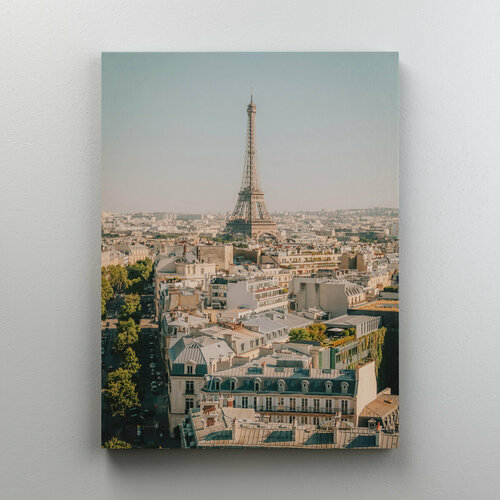 Интерьерная картина на холсте "Пейзаж Париж" пейзажи, размер 22x30 см