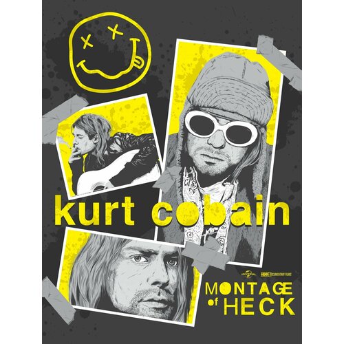 Плакат, постер на холсте Kurt Cobain (Курт Кобейн, Nirvana). Размер 60 на 84 см