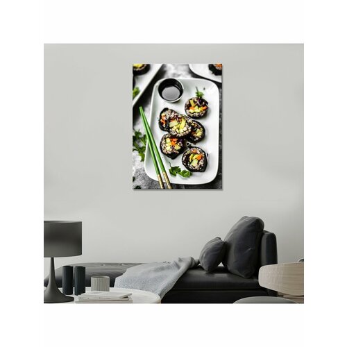 Картина на холсте с подрамником Аппетитный ролл с овощами 60х80