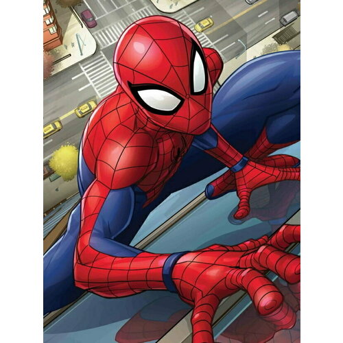 Плакат, постер на холсте Spider Man/Человек Паук/комиксы/мультфильмы. Размер 42 х 60 см