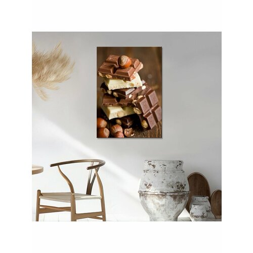 Картина на холсте с подрамником Шоколад с орехами1 20х30